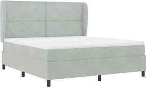 Postel s boxspringem s matrací Světle šedá 200 x 180 cm samet 3340886