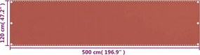 Balkonová zástěna terakota 120 x 500 cm HDPE 310954