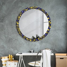 Kulaté dekorativní zrcadlo na zeď Sladké malé květy fi 90 cm