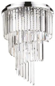 Ideal Lux - Křišťálový přisazený lustr CARLTON 12xE14/40W/230V pr. 50 cm chrom
