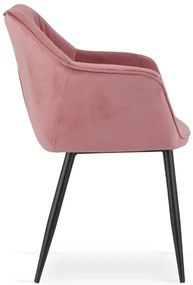 Sametová židle Liverpool růžová