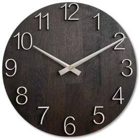 Elegantní dřevěné dubové hodiny na zeď I SENTOP MAS016-OSMO-3169-heads-silver
