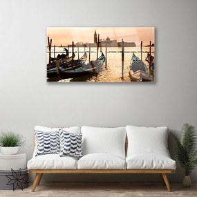 akrylový obraz Loďka Moře Krajina 100x50 cm