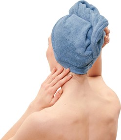 Tchibo - Ručníkový turban - barva: modrá