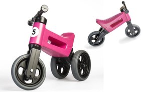 Odrážedlo FUNNY WHEELS Rider Sport růžové 2v1, výška sedla 28/30cm nosnost 25kg 18m+ v sáčku