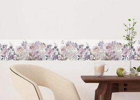 Samolepící bordura na zeď Fialový Akvarelový Květ | 5 m x 13.8 cm | DWB8481