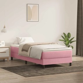 Postel Box Spring bez matrace růžová 80x220 cm samet 3315854