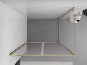 Mexen Exo, výklopná sprchová kabina, dveře 120 cm + boční stěna 70 cm, transparentní sklo, zlatá, 8182-120-070-50-00