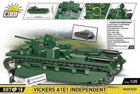 COBI 2990 Tank Vickers A1E1 INDEPENDENT / 1:35 / 887 kostek / od 9 let