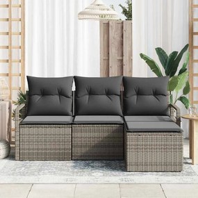 Set pohovek 4 ks Šedá polyratan 3346329