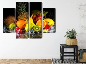 Vícedílný obraz Ovoce S Kapkou Vody Nedostatek Nedostatek Přírodní plátno 200x150