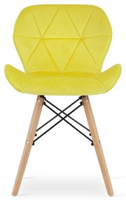 Žlutá židle LAGO VELVET