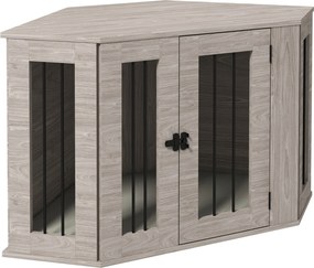 PawHut psí klec, obdélníkový dům pro psy s polštářem, klec pro střední psy, ořech, 104 x 55 x 63 cm | Aosom