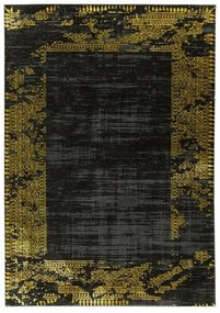 Moderní kusový koberec FESTIVAL 3479A černý / žlutý Rozměr: 200x290 cm