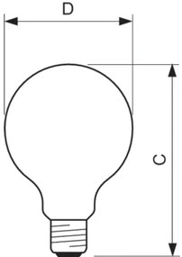 LED žárovka E27 Philips Classic Filament G93 7W (60W) teplá bílá (2700K)