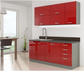 Nábytek Elegance Kuchyňská linka RISSO 120/180 cm = Dolní skříňky: 80cm dřezová, 40cm zásuvková, Horní skříňky: 80cm plná, 40cm, 60cm digestořová