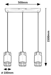 Rabalux DIMITRI závěsné stropní svítidlo max. 3x40W | E27 | IP20 - černá