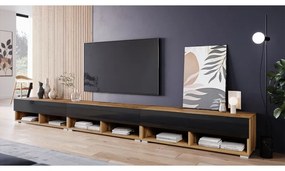 TV stolek Adenik 300, Barva: bílá / bílý lesk, Osvětlení: osvětlení LED - bílé