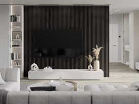 Mexen Lam-F, akustické stěnové lamely 275 × 30 cm, plstěný podklad 8 mm, technická dýha, eben černý, S105-275307-3015-023