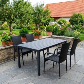 Vikio Zahradní ratanový set 150x90 pro 4 osoby DT255-S šedý