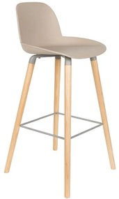 OnaDnes -20% Béžová plastová barová židle ZUIVER ALBERT KUIP 75 cm