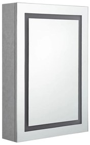Petromila LED koupelnová skříňka se zrcadlem betonově šedá 50x13x70 cm