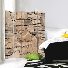 Ozdobný paraván Kamenná zeď - 180x170 cm, pětidílný, obustranný paraván 360°