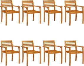 Zahradní židle 8 ks 59 x 55 x 85 cm masivní akáciové dřevo 3217204