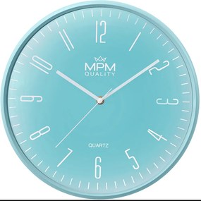 MPM Elegantní nástěnné plastové hodiny modré MPM Tussimi - B E01.4457.30