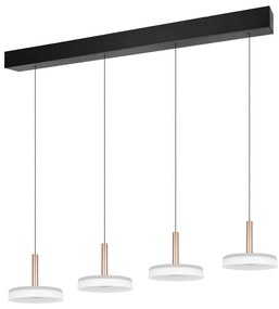LED stmívatelné závěsné svítidlo v černobílo-zlaté barvě se skleněným stínidlem Celeste – Trio