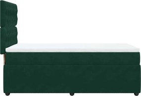 Box spring postel s matrací tmavě zelená 100x200 cm samet 3292271