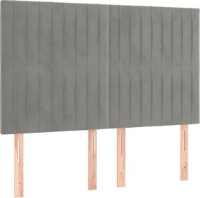 Box spring postel s matrací světle šedá 140x200 cm samet 3129333