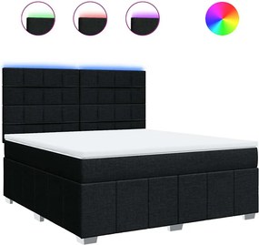 Box spring postel s matrací černá 180x200 cm textil 3294049