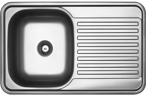 Kuchinox Faro, 1-komorový nerezový dřez 780x480x185 mm, drážkovaný povrch, ocelová, LAV-SKH_311T