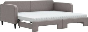 Válenda s přistýlkou a matracemi taupe 90 x 200 cm textil 3196837