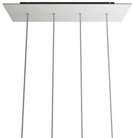 creative cables Obdélníkový XXL stropní baldachýn ROSE ONE, 675 x 225 mm, 4 otvory Barva komponentu: Matná bílá dibond, Barva montury: Černá