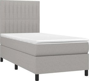 Box spring postel s matrací světle šedá 80 x 200 cm textil 3141889