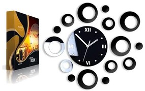 M.Clock Nástěnné akrylové hodiny 55x47cm kruhy různé barvy Barva: Zelená