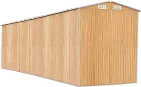 Zahradní kůlna světle hnědá 192x772x223 cm pozinkovaná ocel 3147478