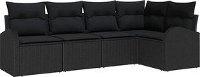 Set pohovek s polštářem Černá Polyester 3346043