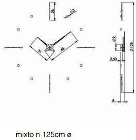 Designové nástěnné hodiny Nomon Mixto NP 125cm