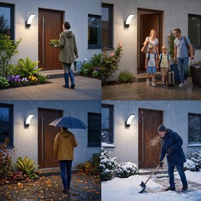 Toolight Toolight, JNH032-G, venkovní LED nástěnné svítidlo, 12 W, IP44, černá, OSW-56225