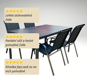 Vikio Venkovní zahradní set 150x90 pro 4 osoby DK302 antracit