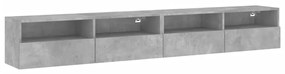 Nástěnné TV skříňky 2 ks betonově šedé 100x30x30 cm kompozit