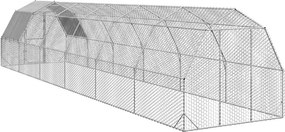 Výběh pro slepice se střechou 2,5x12x2,25 m pozinkovaná ocel 3328530