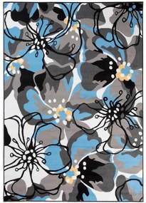 Kusový koberec PP Velké květy modrý 180x250cm