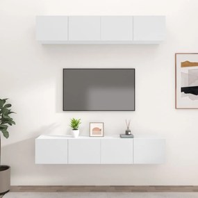 TV skříňky 4 ks bílé 80 x 30 x 30 cm kompozitní dřevo 3114182