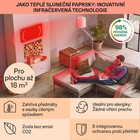 Klarstein La Palma 900, infračervený ohřívač 2 v 1, smart, 40 x 160 cm, 900 W, zrcadlová přední strana