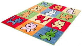 Dětský kusový koberec KINDER D572B Zvířátka vícebarevný Rozměr: 140x190 cm