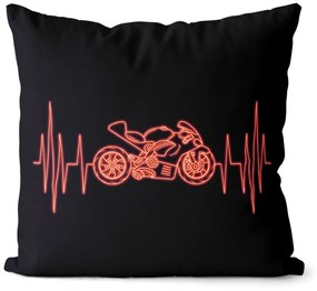 Polštář Srdeční puls – roadbike (Velikost: 55 x 55 cm)